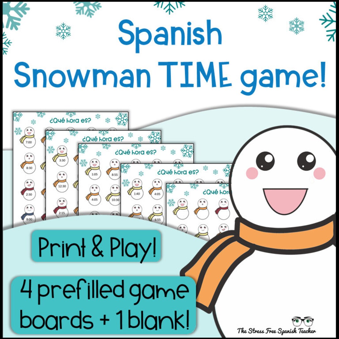 Spanish Telling Time Game, Spanish Worksheets, Learning Time, Printable ...