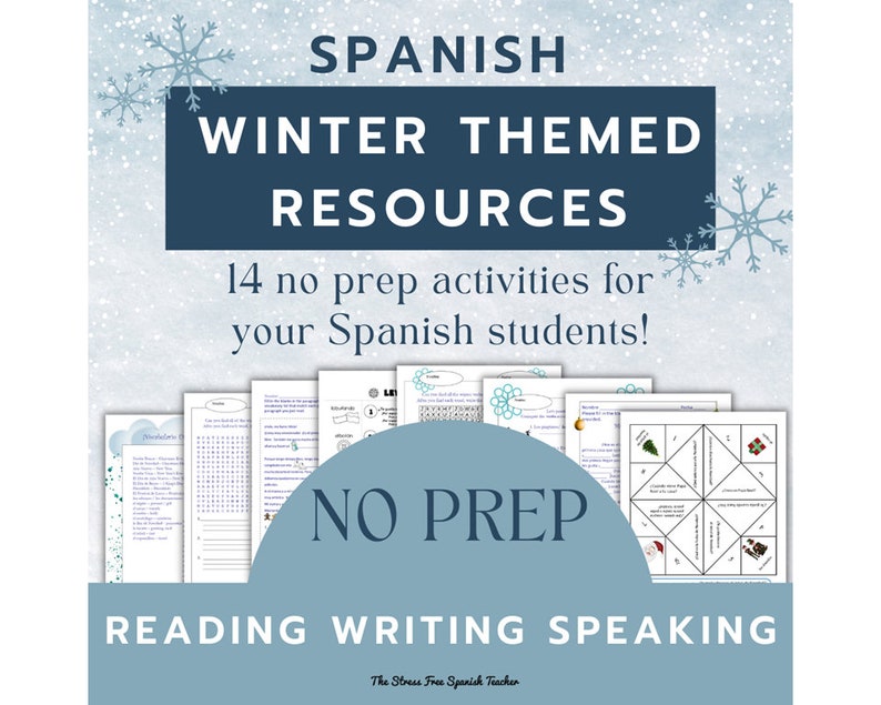 Spanish Workbook, Winter Vocabulary Practice, Vocabulario De INVIERNO ...