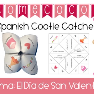 Spanish Vocabulary Practice, Valentine's Day, Cootie Catcher ...