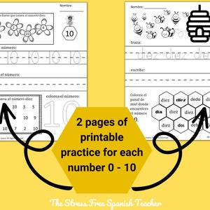 Spanish Workbook, Numbers Practice, Prek - K Activity, Worksheets for ...
