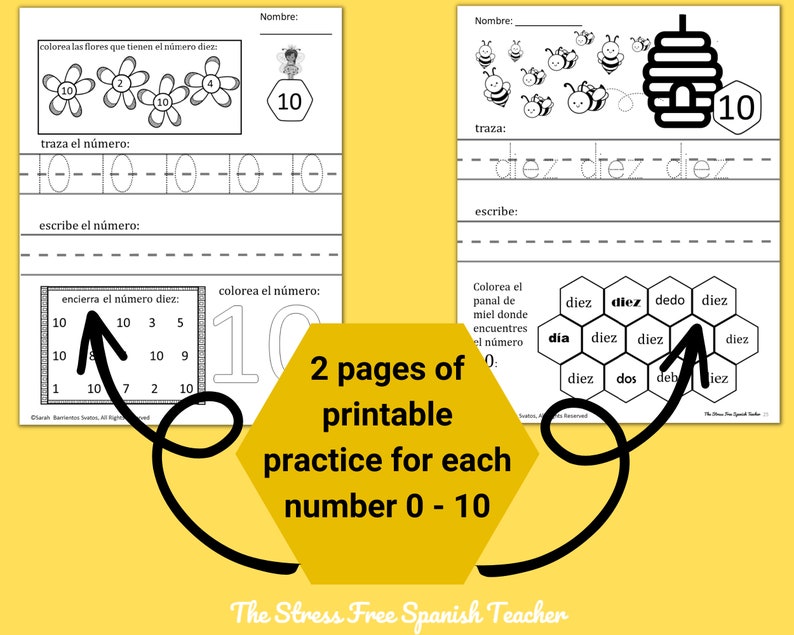 Spanish Workbook, Numbers Practice, Prek - K Activity, Worksheets for ...