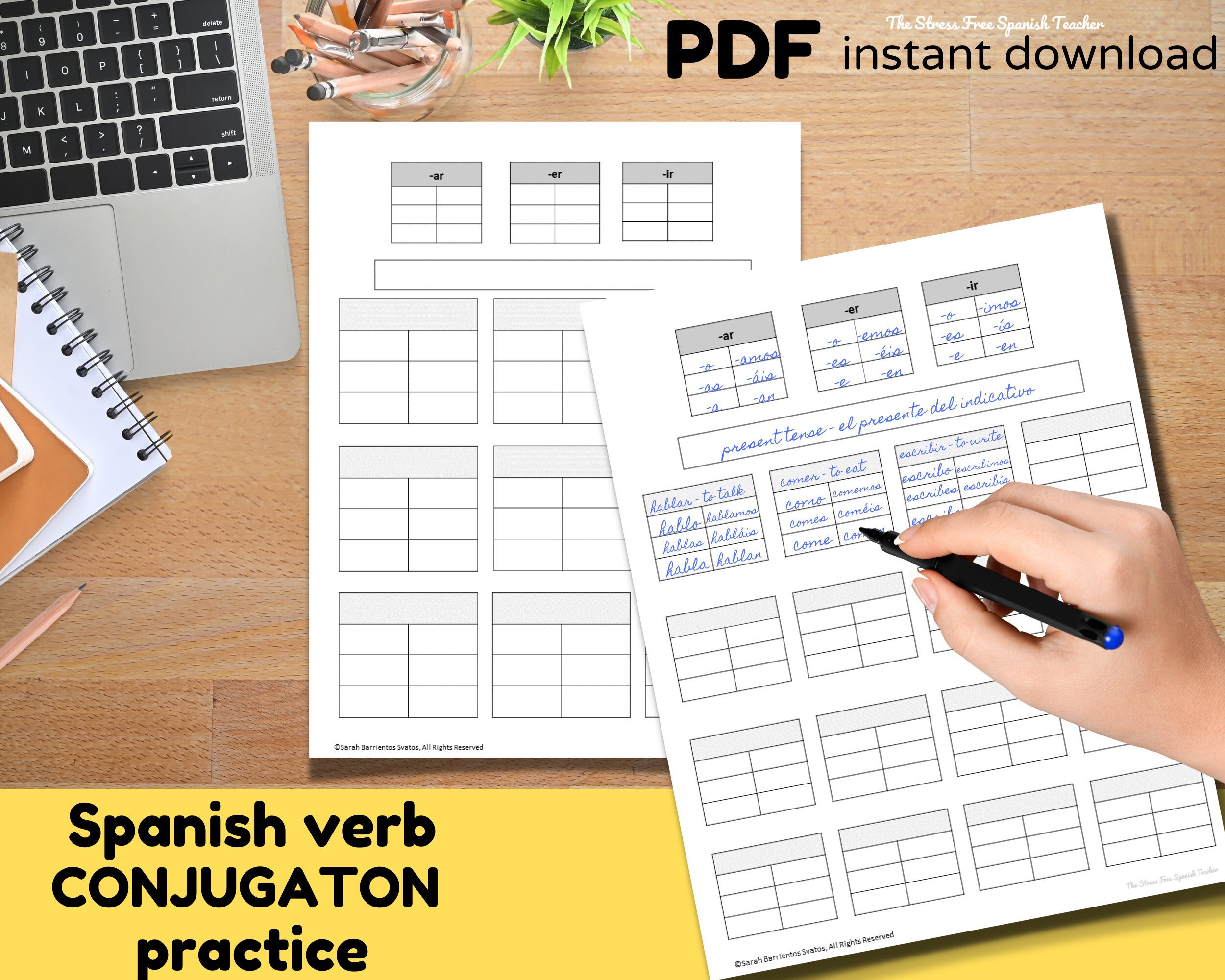 Spanish Verb Conjugation Practice, Spanish Grammar Notes, Spanish Class ...