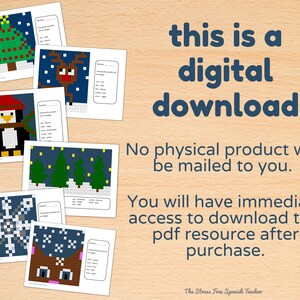 Spanish Colors and Numbers Practice, Color by Number Printable, WINTER ...