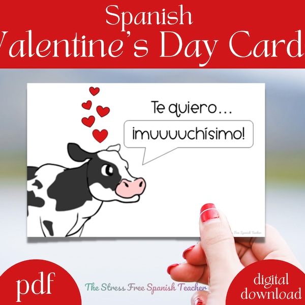 Printable Spanish Valentine Cards - Etsy