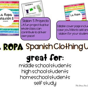 Spanish Workbook LA ROPA Vocabulary Lessons Homeschool Unit Worksheets ...