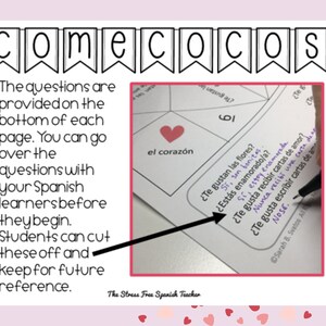 Spanish Vocabulary Practice, Valentine's Day, Cootie Catcher ...