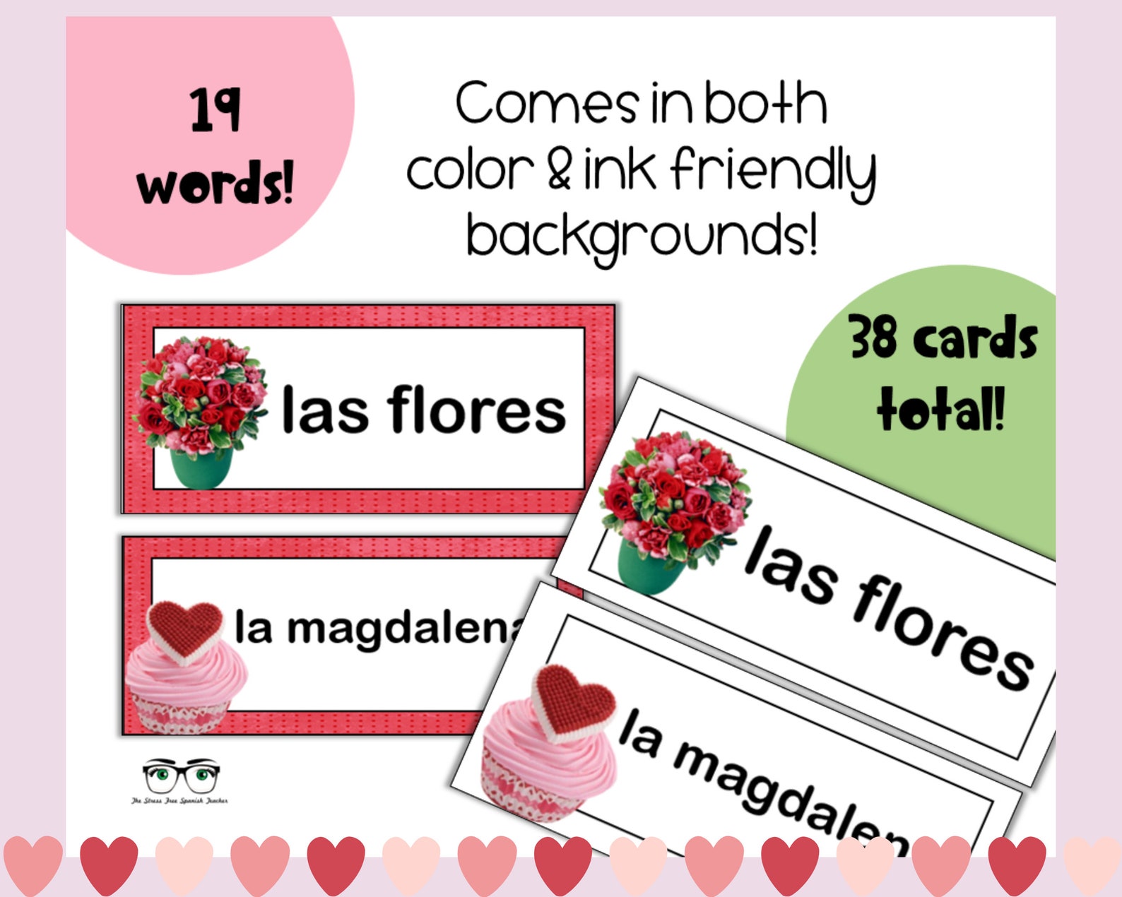Spanish Vocabulary Cards, February Word Wall, Valentine’s Day ...