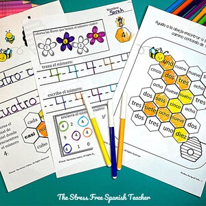 Spanish Workbook, Numbers Practice, Prek - K Activity, Worksheets for ...