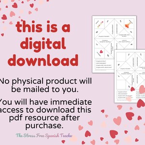 Spanish Vocabulary Practice, Valentine's Day, Cootie Catcher ...