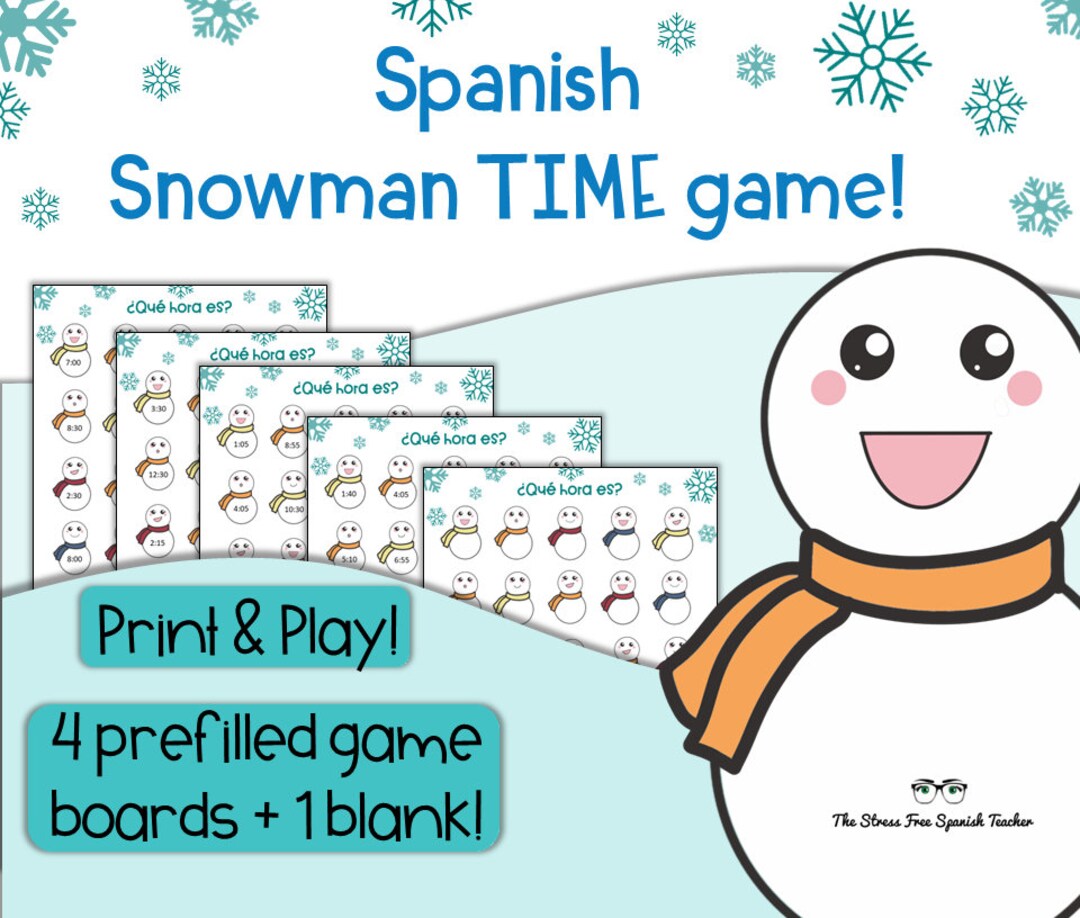 Spanish Telling Time Game Spanish Worksheets Learning Time - Etsy