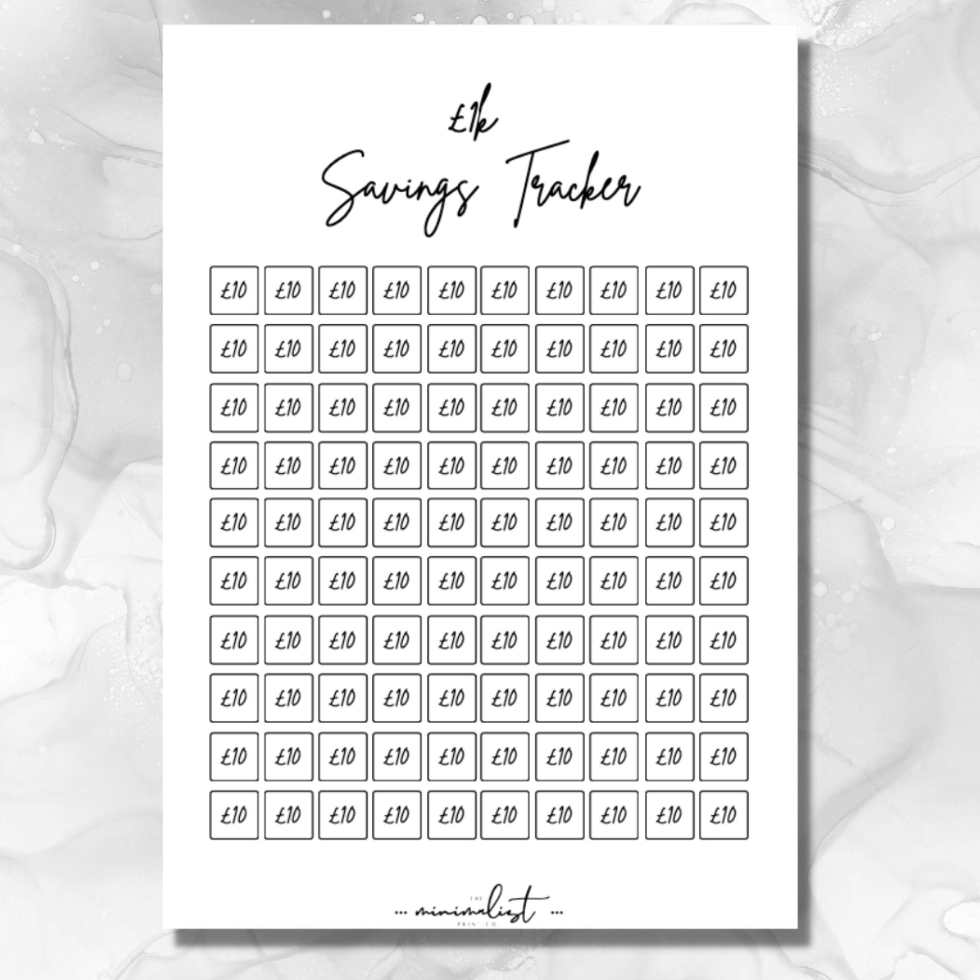 Printable 1000 Saving Challenge Tracker Budget Planner - Etsy