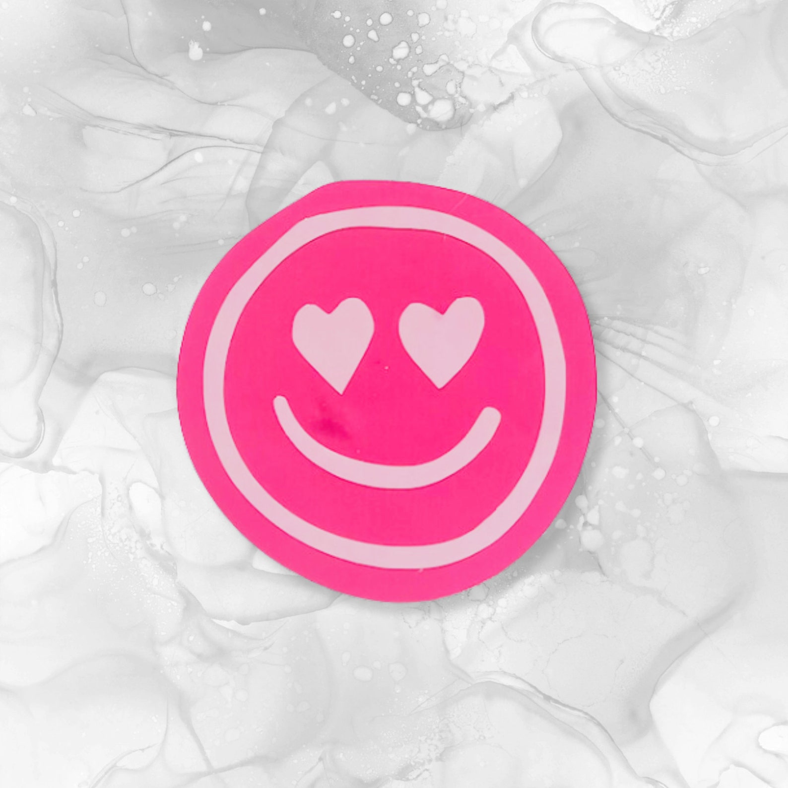 Smiley Face Pink Decal Sticker - Etsy