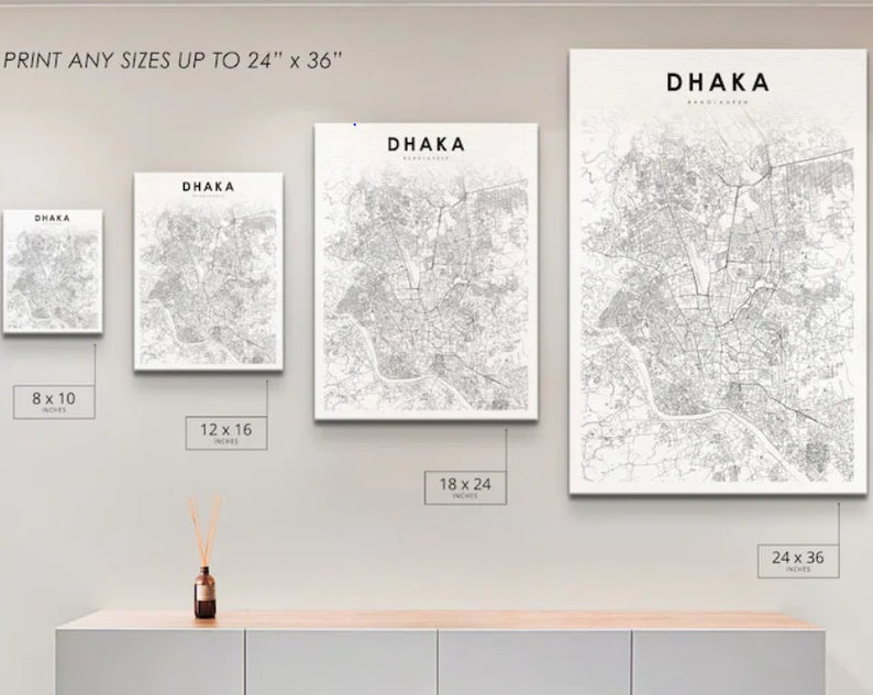 Digital Map for Dhaka. Print for the Size You Want - Etsy Australia