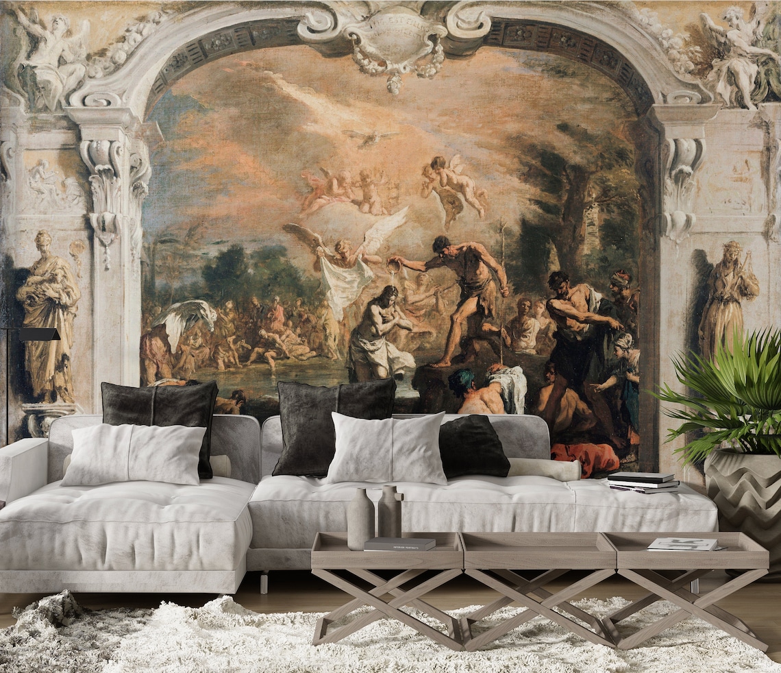 Vintage Landscape Wall Mural Medieval Wall Mural Mural - Etsy