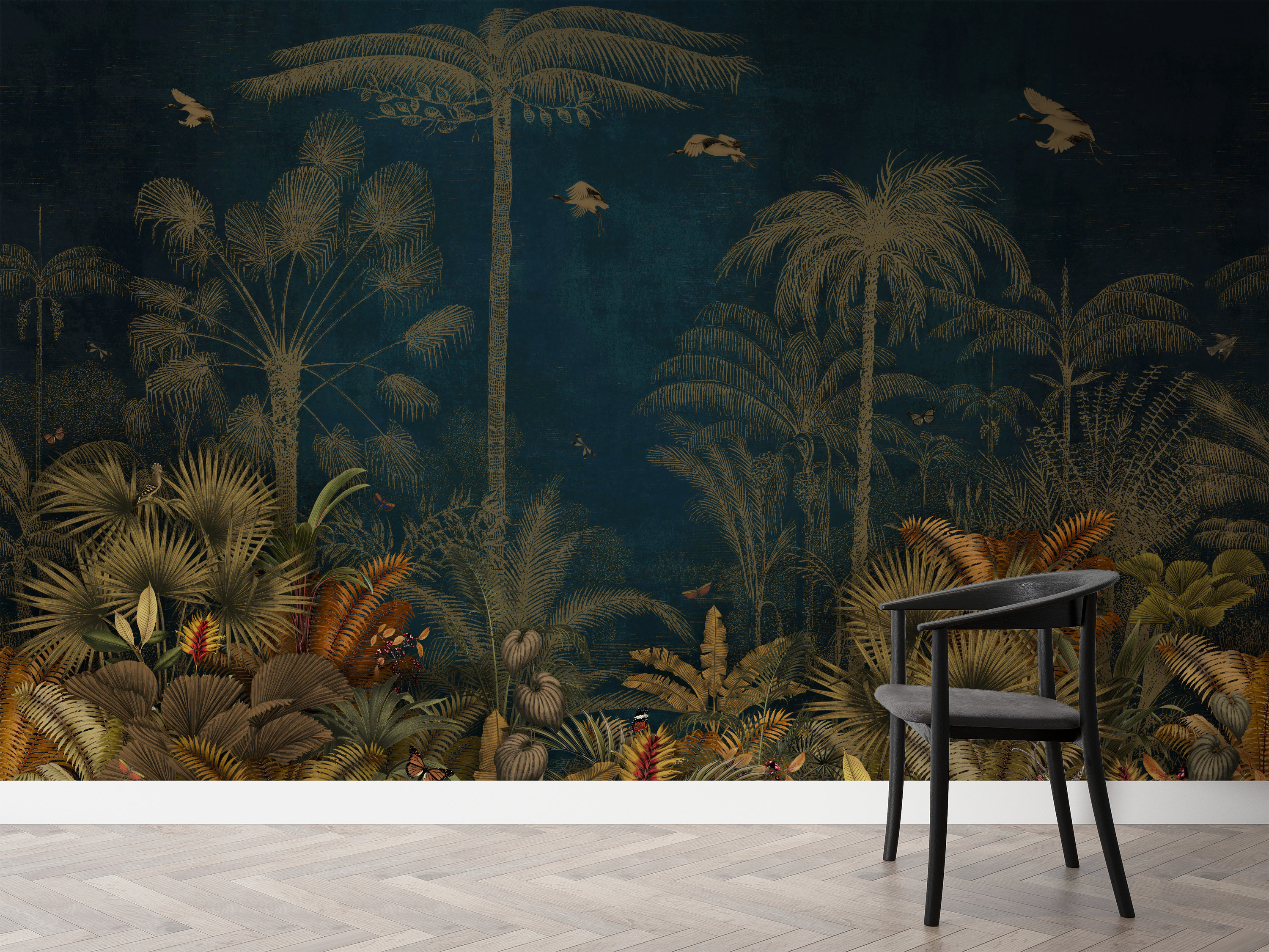Vintage Navy Blue Wallpaper