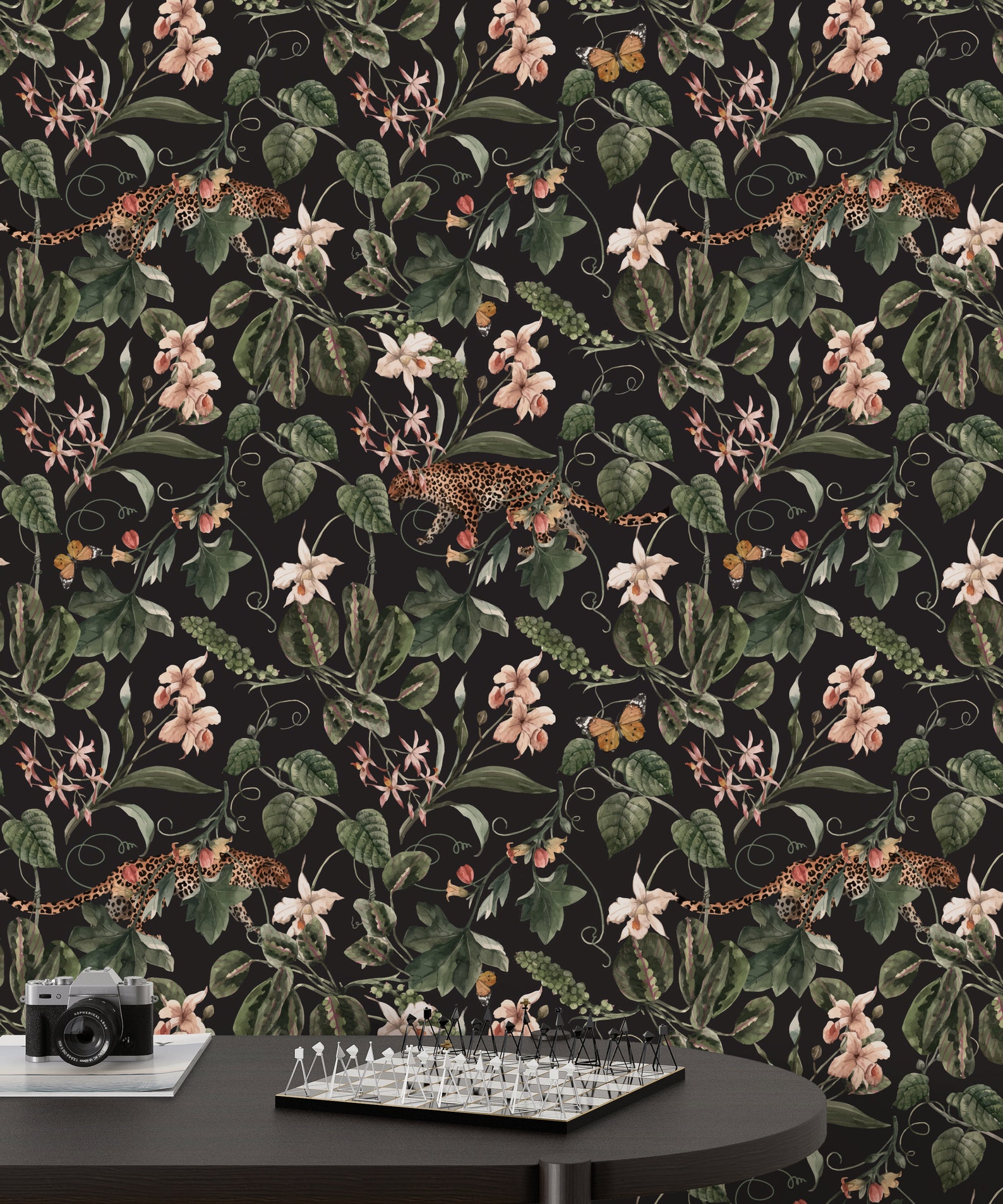 Dark Botanical Wallpaper Watercolor Wallpaper Dark - Etsy