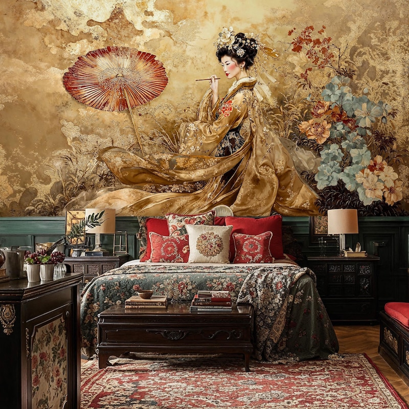 Asian Wallpaper Geisha - Etsy UK