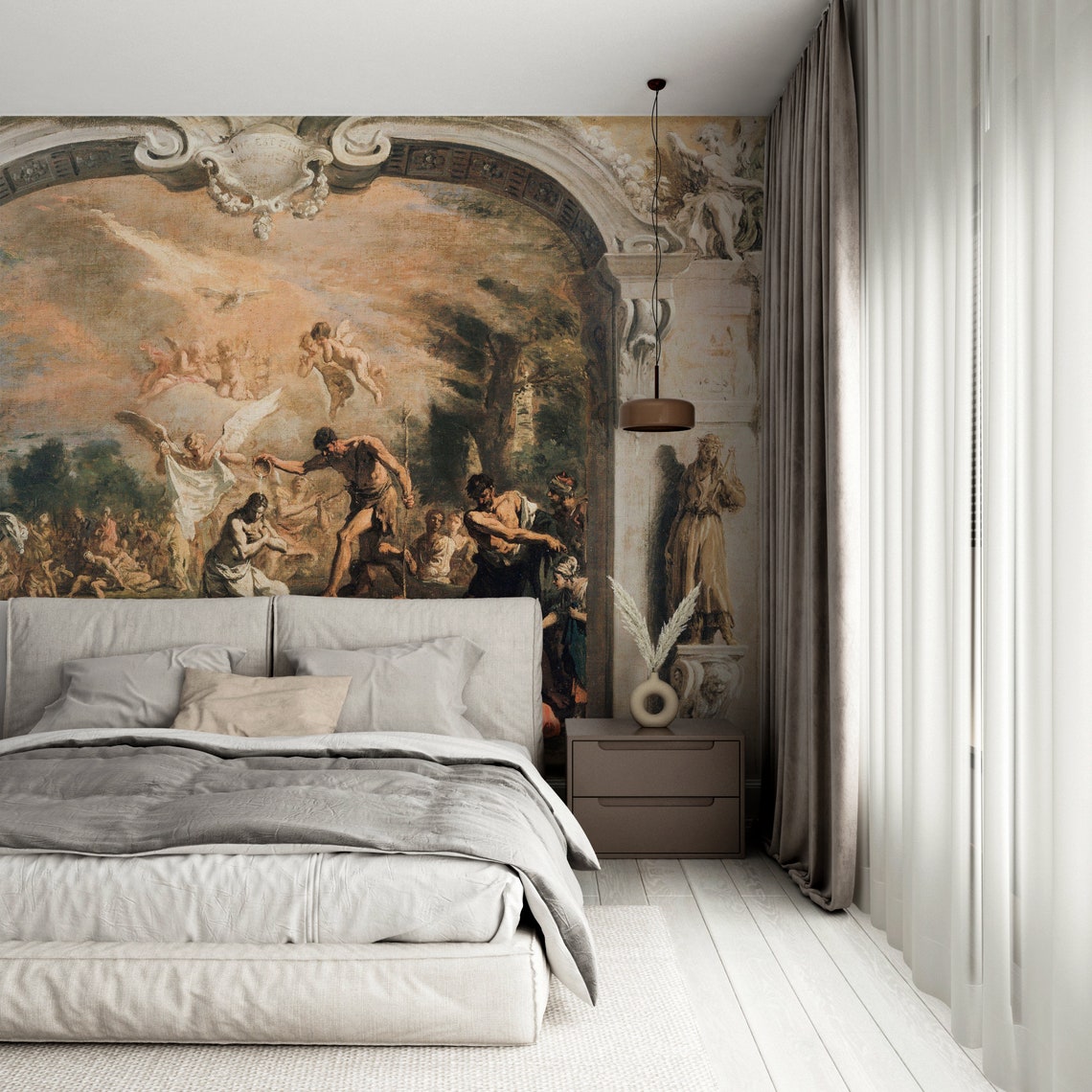 Vintage Landscape Wall Mural Medieval Wall Mural Mural - Etsy