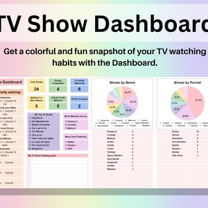 TV Show Tracker Spreadsheet Google Sheets & Excel | Episode Log, Series ...