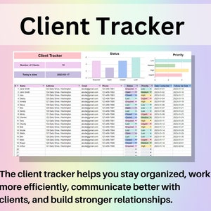 Client Tracker Google Sheets Template Small Business Spreadsheet ...