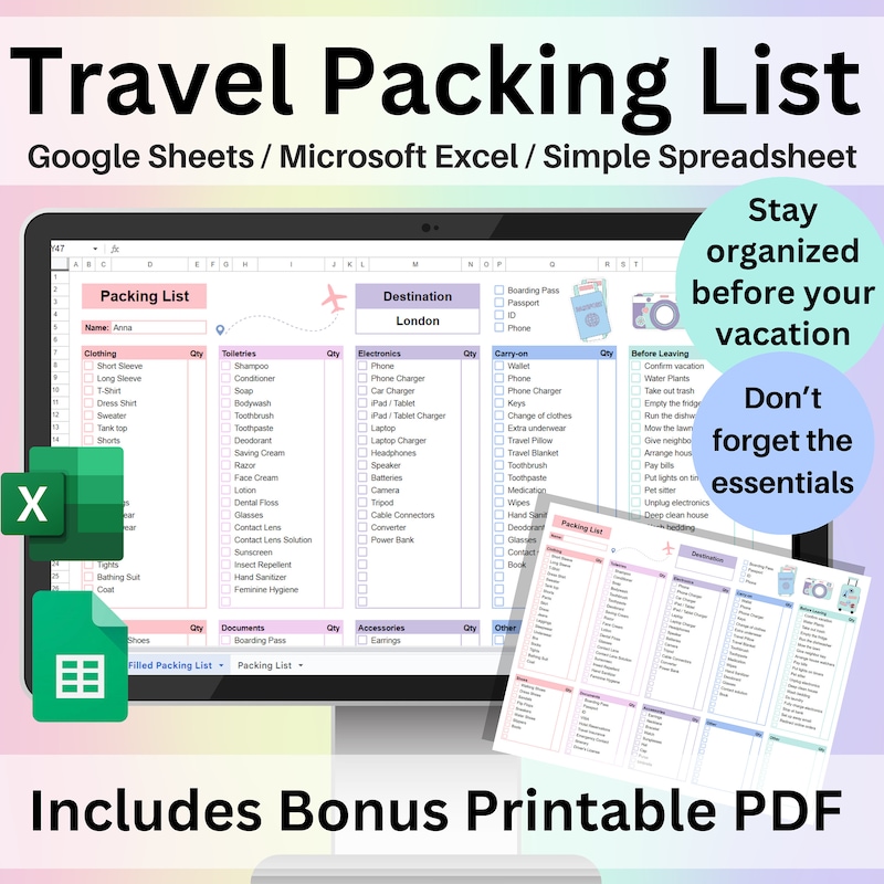 Packing for Luggage - Etsy