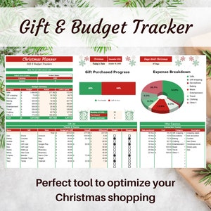 Christmas Planner Budget Spreadsheet Google Sheets Excel Template ...
