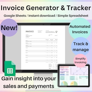 Invoice Generator & Tracker Google Sheets Automated Invoice Template ...