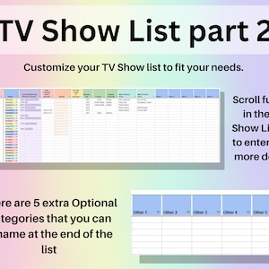 TV Show Tracker Spreadsheet Google Sheets & Excel | Episode Log, Series ...