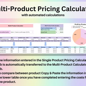 Product Pricing Calculator Spreadsheet Google Sheets & Excel | Small ...