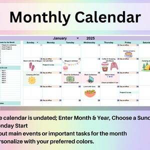 Editable Planner Spreadsheet Google Sheets & Excel | Daily, Weekly ...