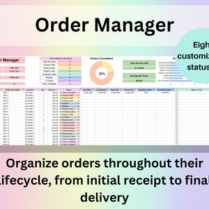 Order Tracker Spreadsheet Google Sheets & Excel | Small Business Sales ...