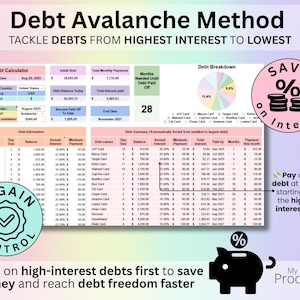 Debt Snowball / Avalanche Calculator Spreadsheet Google Sheets ...