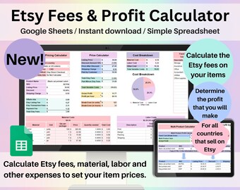 Price Calculator and Profit Margin Template Small Business - Etsy