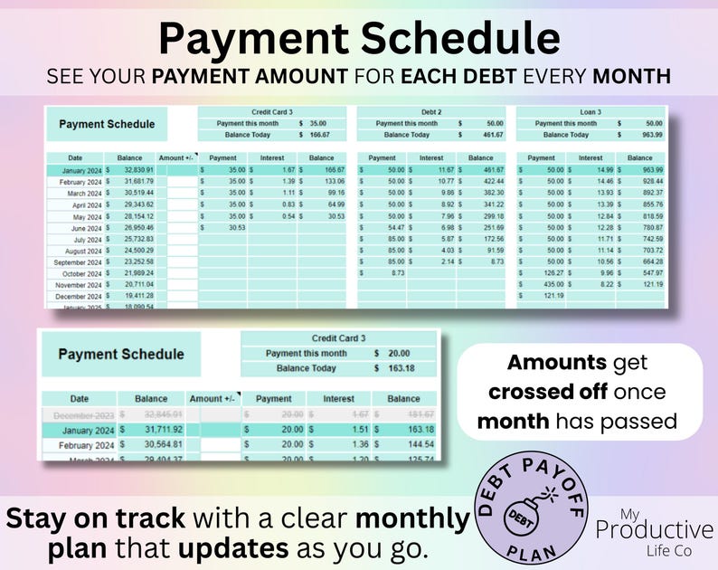 Debt Snowball / Avalanche Calculator Spreadsheet Google Sheets ...