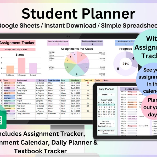 Assignment Planner - Etsy