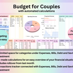 Ultimate Couples Budget Spreadsheet Google Sheets & Excel | Dual Income ...
