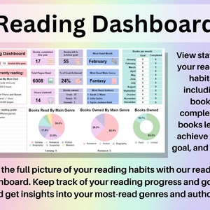 Book Tracker & Reading List Spreadsheet Google Sheets Excel Book Series ...