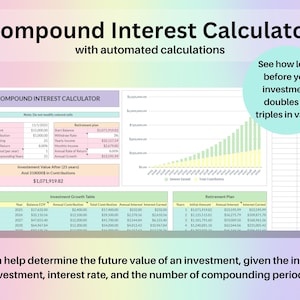 Compound Interest Calculator Spreadsheet, Rainbow Google Sheets ...