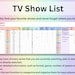 TV Show Tracker Spreadsheet Google Sheets & Excel | Episode Log, Series ...