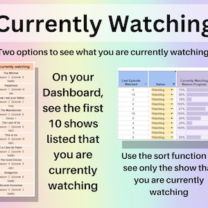 TV Show Tracker Spreadsheet Google Sheets & Excel | Episode Log, Series ...