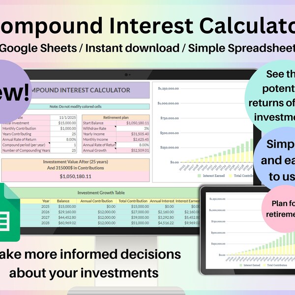 Retirement Planner Template - Etsy