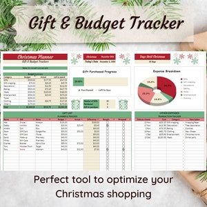 Christmas Planner Budget Spreadsheet Google Sheets Template - Etsy