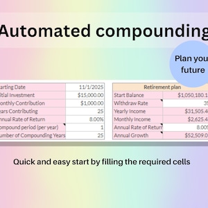 Compound Interest Calculator Spreadsheet, Rainbow Google Sheets ...