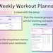 Workout Planner Spreadsheet Google Sheets Excel Exercise Tracker Gym ...