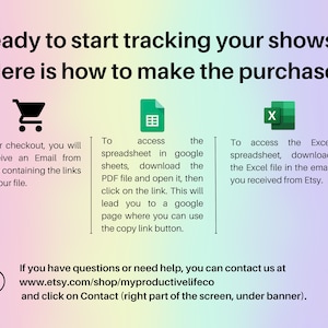 TV Show Tracker Spreadsheet Google Sheets & Excel | Episode Log, Series ...