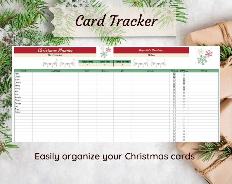 Christmas Planner Budget Spreadsheet Google Sheets Template - Etsy