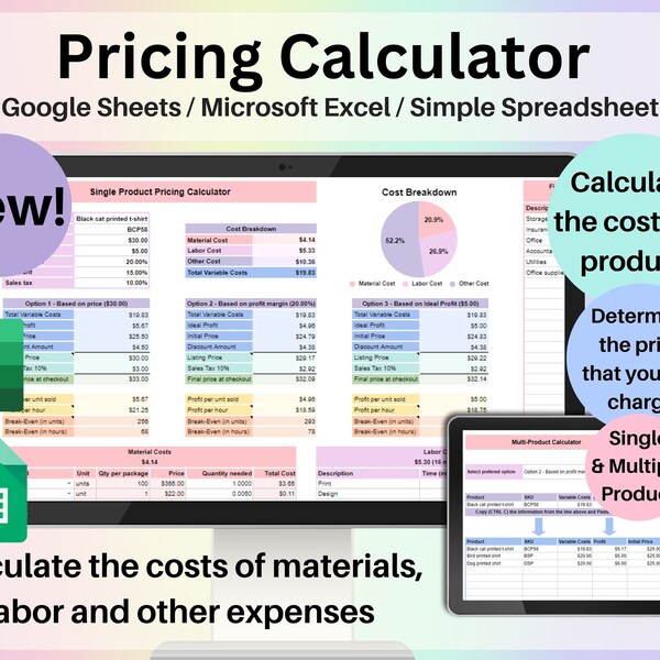 Excel Break Even - Etsy