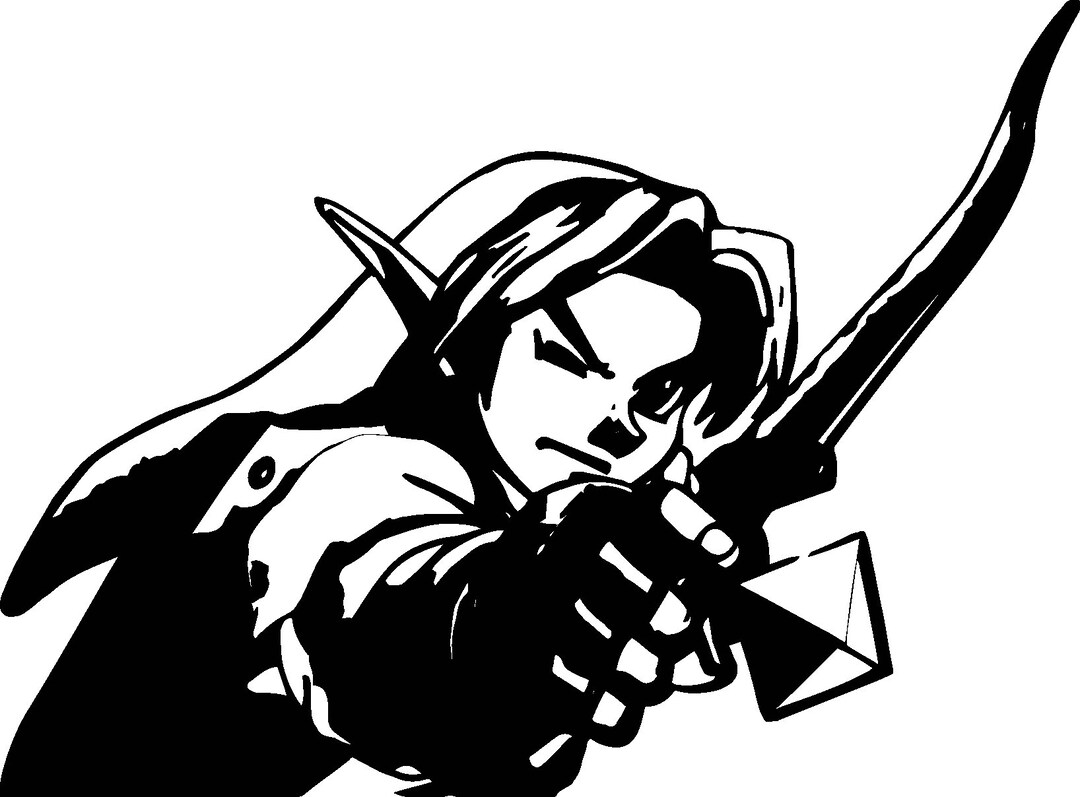 Link PNG | Hero Pose Silhouette Cut File | Zelda Warrior Close-up for ...