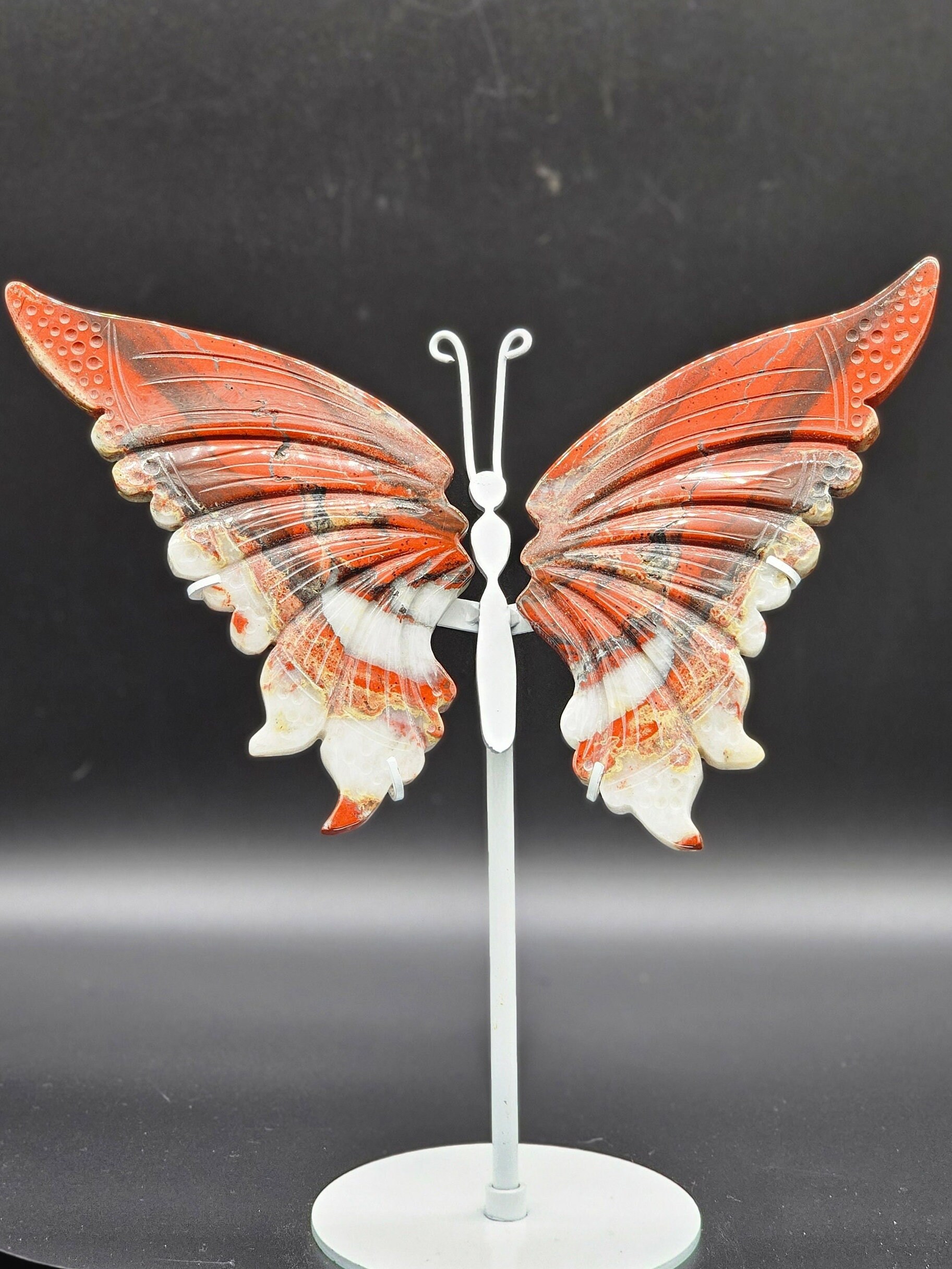 Red Crystal Jasper Butterfly Wings With Stand - Etsy
