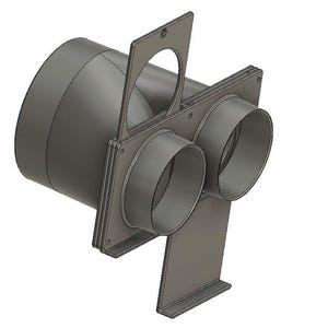 6 Inch Dust Collection Y (wye) Reducer With Blast Gates 6x4x4" / Wall ...